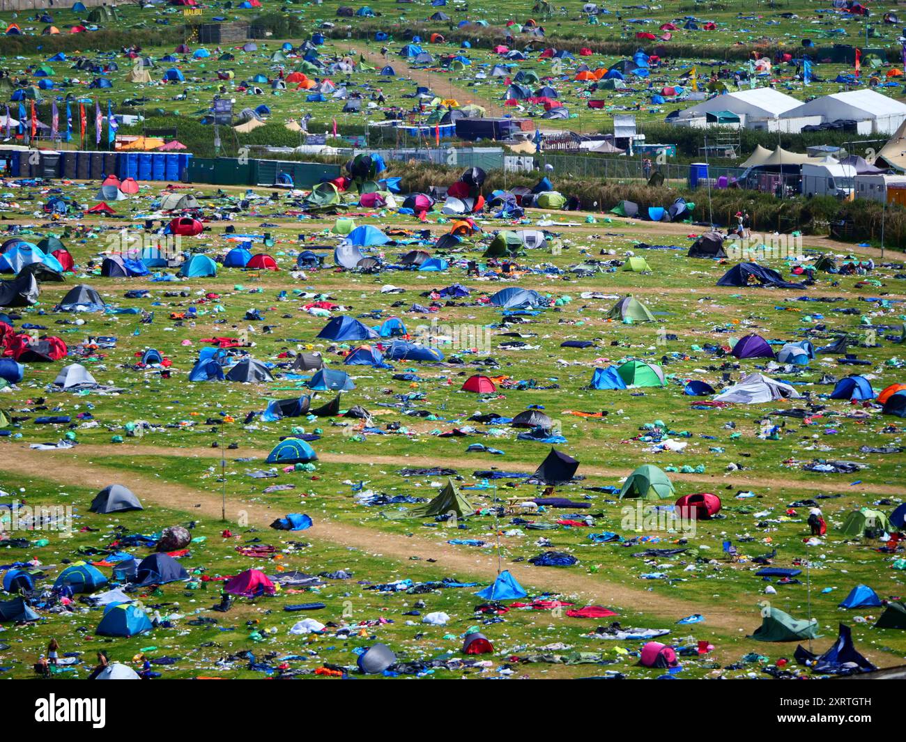 Exodus at Boardmasters surf and Music festival. The huge Tent city is ...