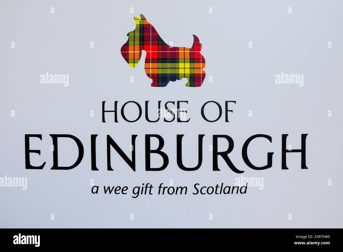 House of Edinburgh sign with a Scottish tartan dog logo Stock Photo - Alamy