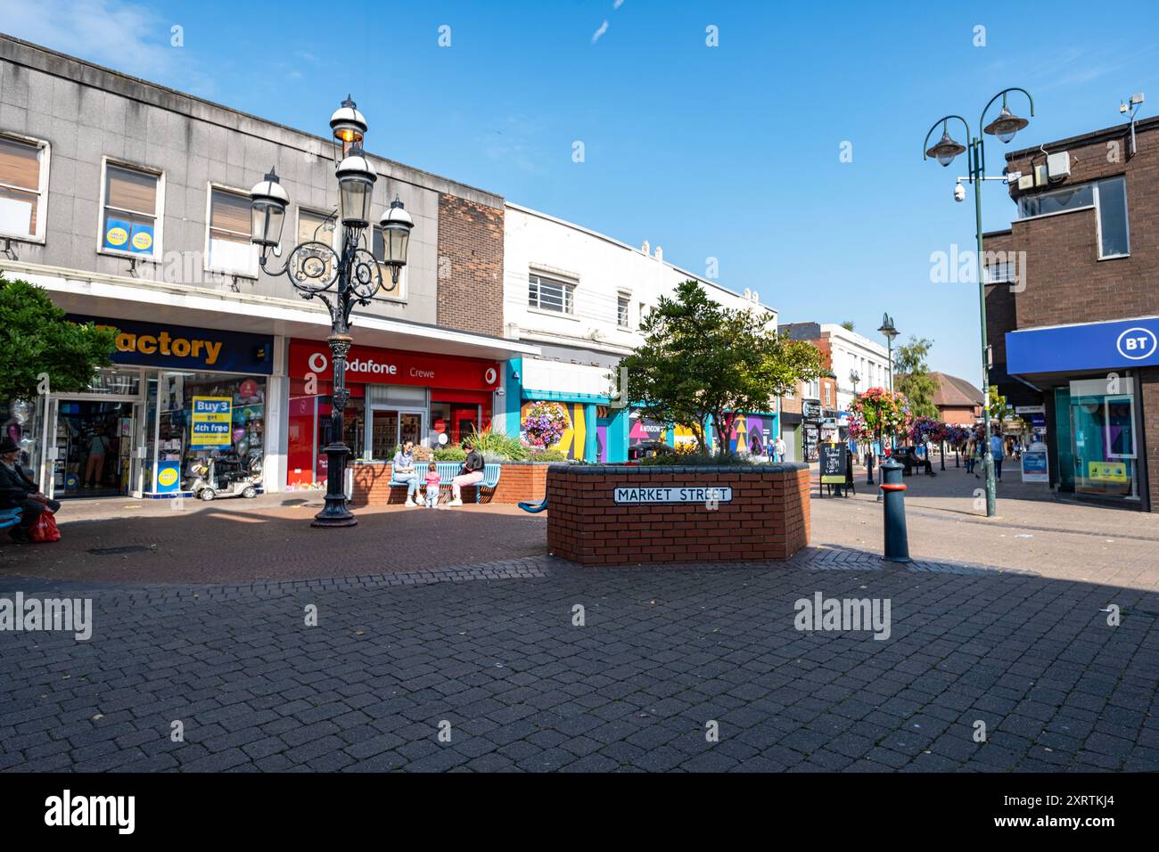 The main Crewe town centre shopping precinct, Crewe Cheshire UK Stock ...