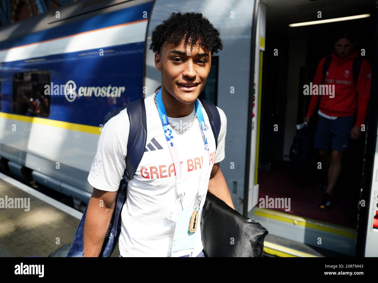 Great Britain's Caden Cunningham arrives by Eurostar into London St ...