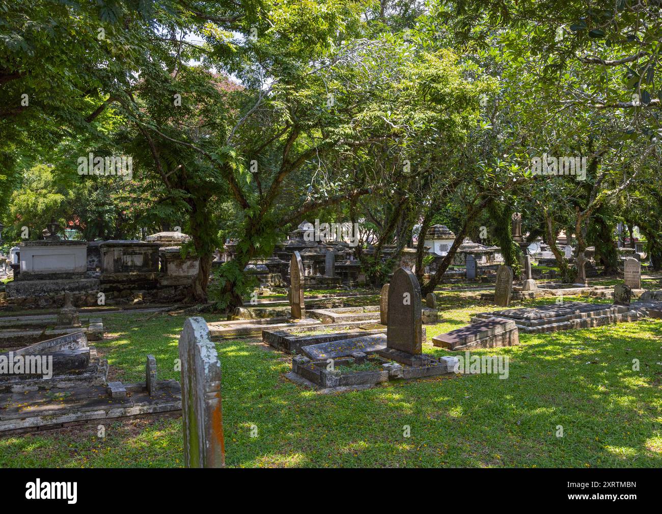 The old protestant cemetery aka Northam Road Cemetery, Penang island ...
