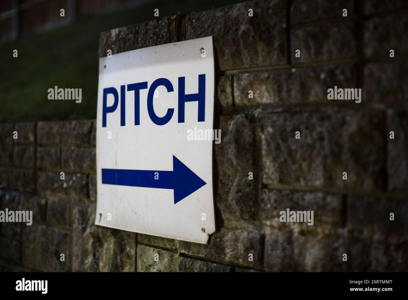Local football club in a small village with detail of the stands ...