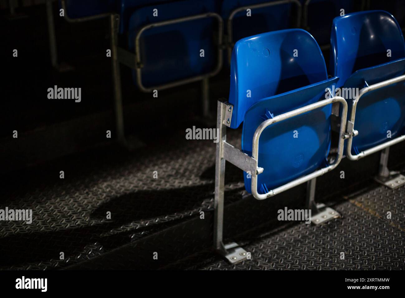 Local football club in a small village with detail of the stands ...