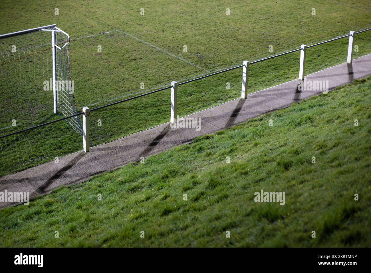 Local football club in a small village with detail of the stands ...
