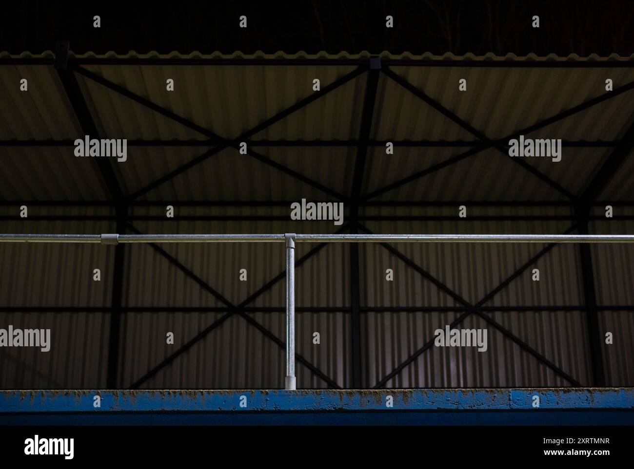 Local football club in a small village with detail of the stands ...