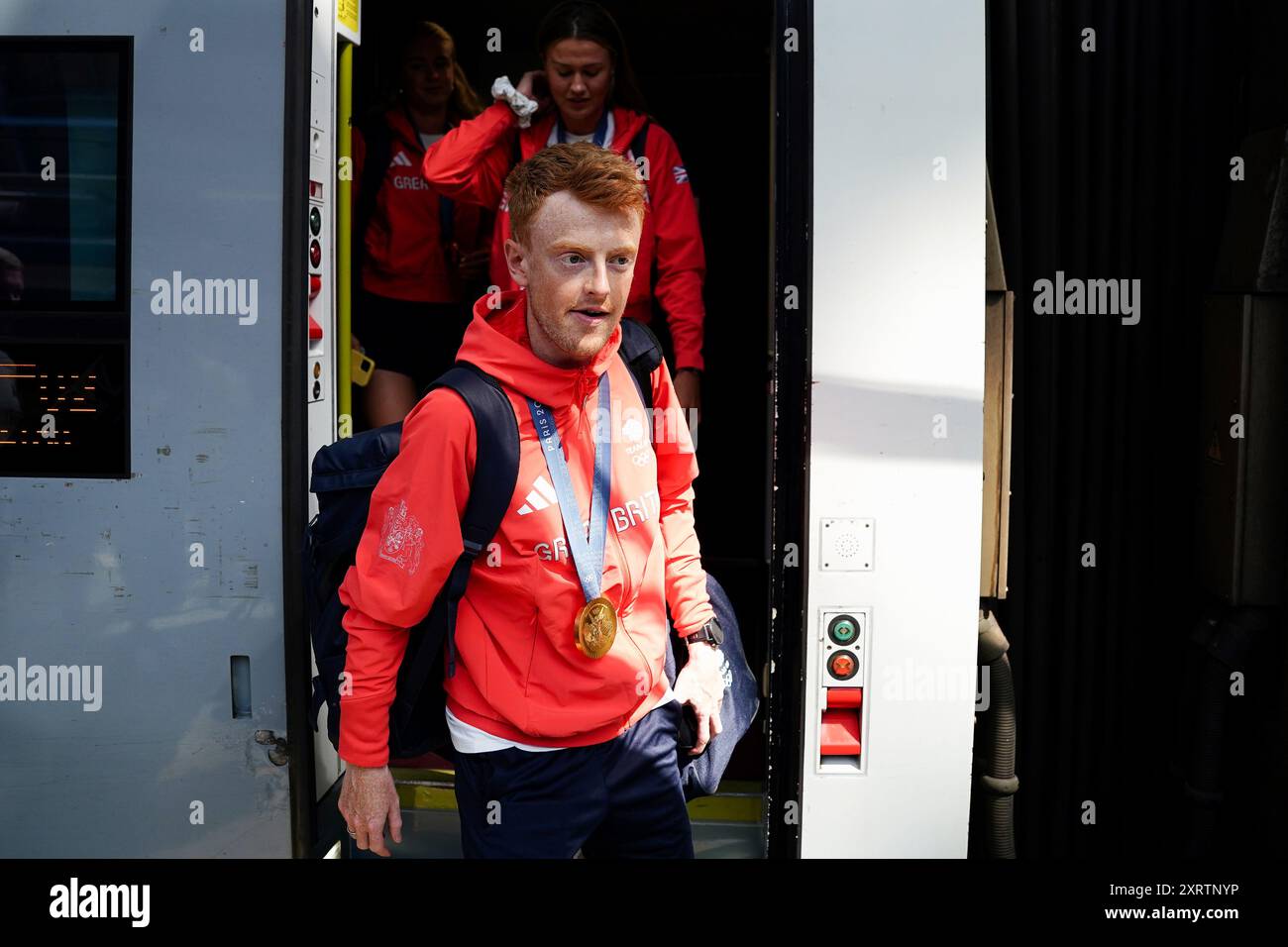 Team GB's Harry Brightmore arrives by Eurostar into London St. Pancras ...