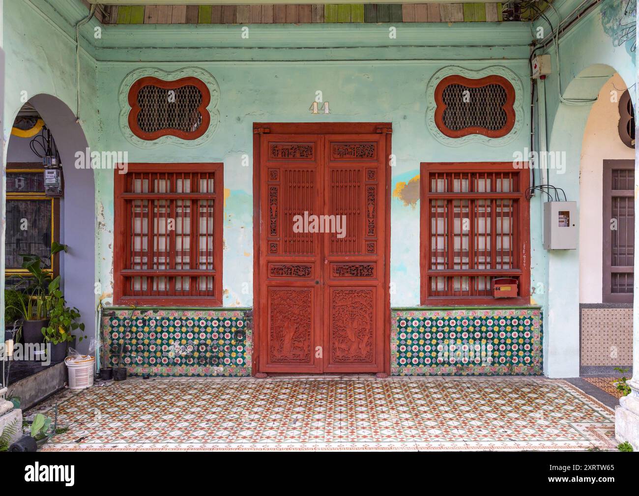 Heritage house in the Unesco World Heritage old town, Penang island, George Town, Malaysia Stock ...