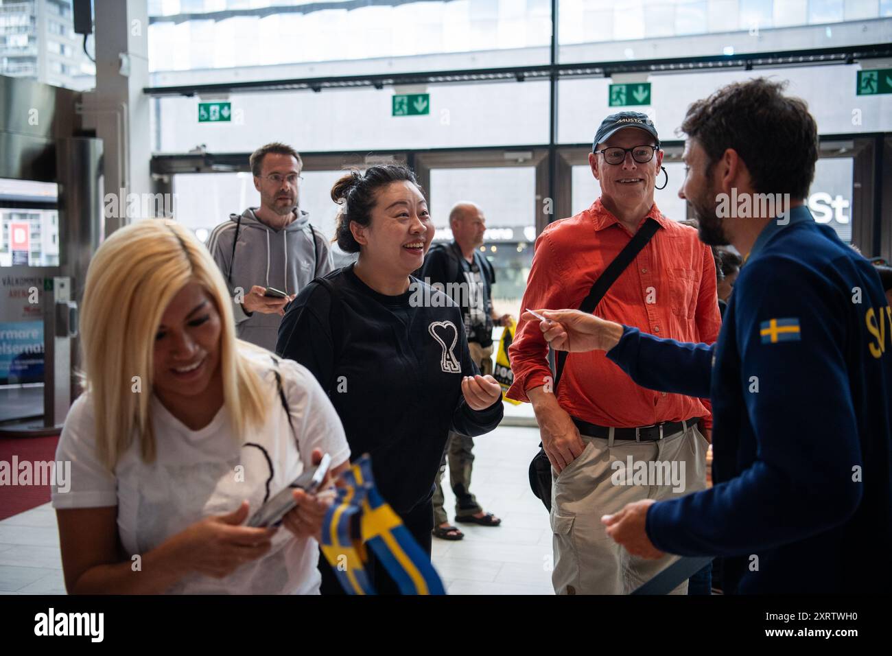 Anton Dahlberg of, Sweden. , . bronze medalist in sailing, with fans ...