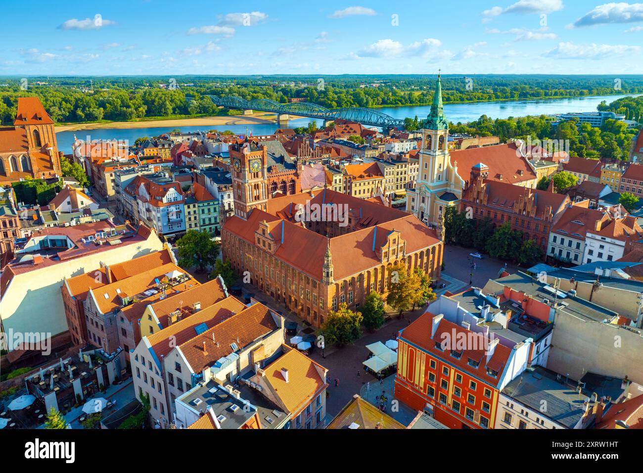 Aerial panoramic view of historical buildings and roofs in Polish ...