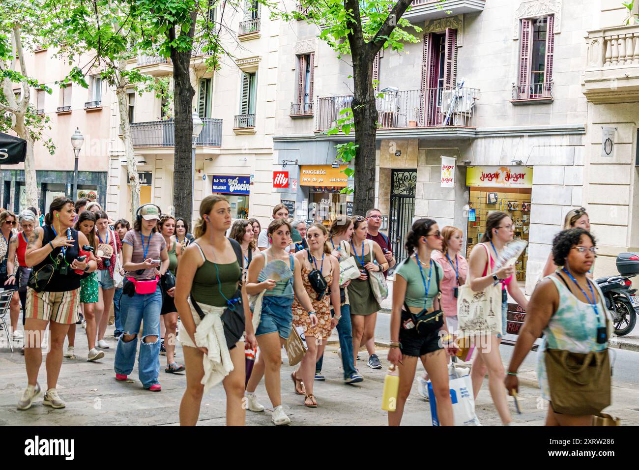 Barcelona Spain,Catalonia Catalunya,Avinguda de Gaudi­ L'Eixample,teen ...