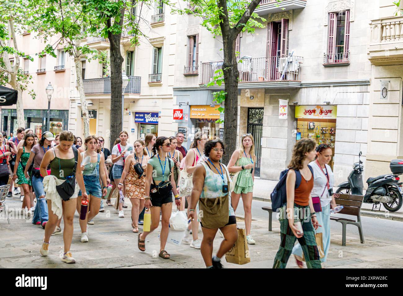 Barcelona Spain,Catalonia Catalunya,Avinguda de Gaudi­ L'Eixample,teen ...