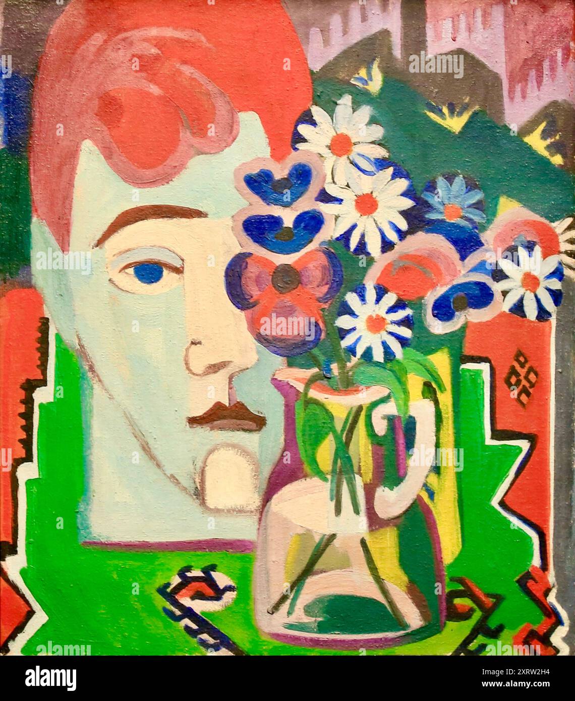 Ernst Ludwig Kirchner - Mullerhead with Flowers - 1927 Stock Photo - Alamy