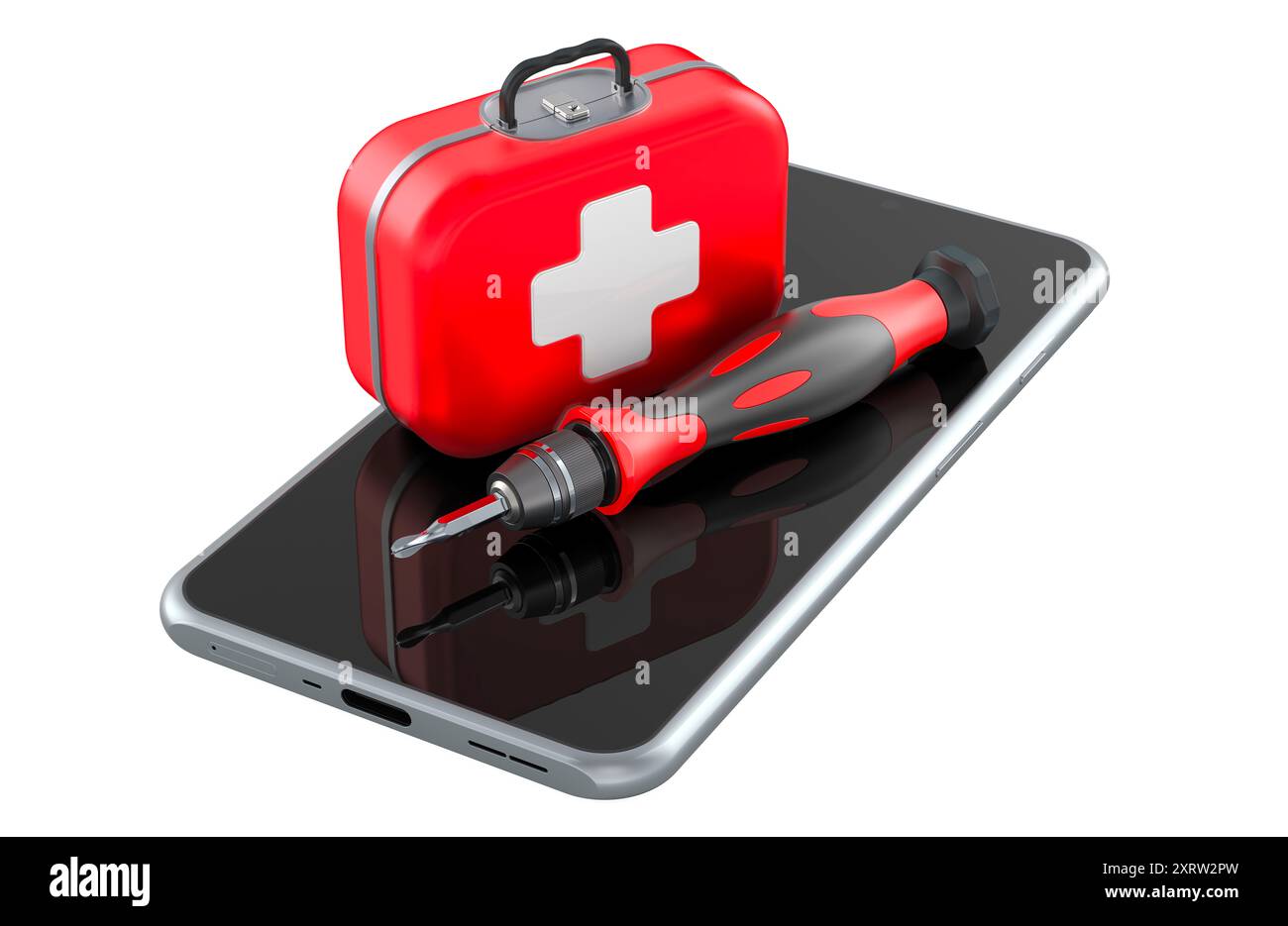 Smartphone with First Aid kit and precision screwdriver. Cell Phone ...