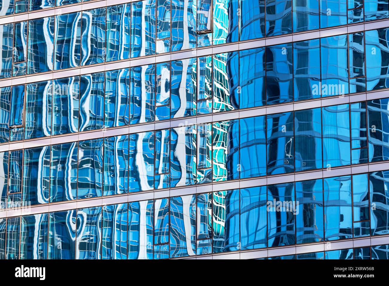 Abstract reflection of modern urban architecture of downtown Chicago ...