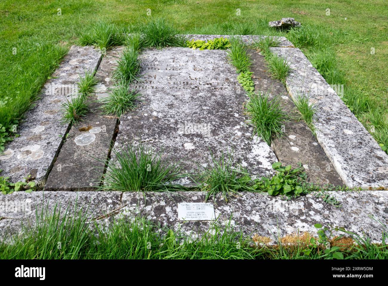 Memorial stone to James Austen and second wife Mary in churchyard of ...