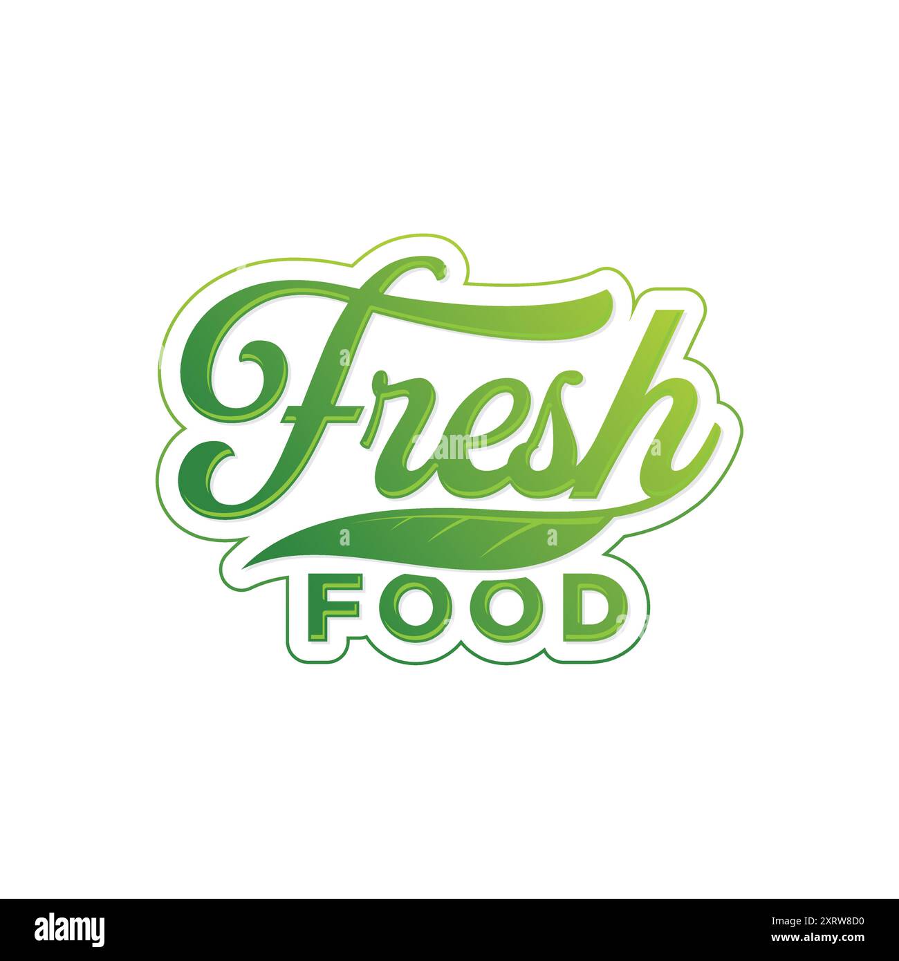 Fresh Food letter text typography for food industry. Vector template ...