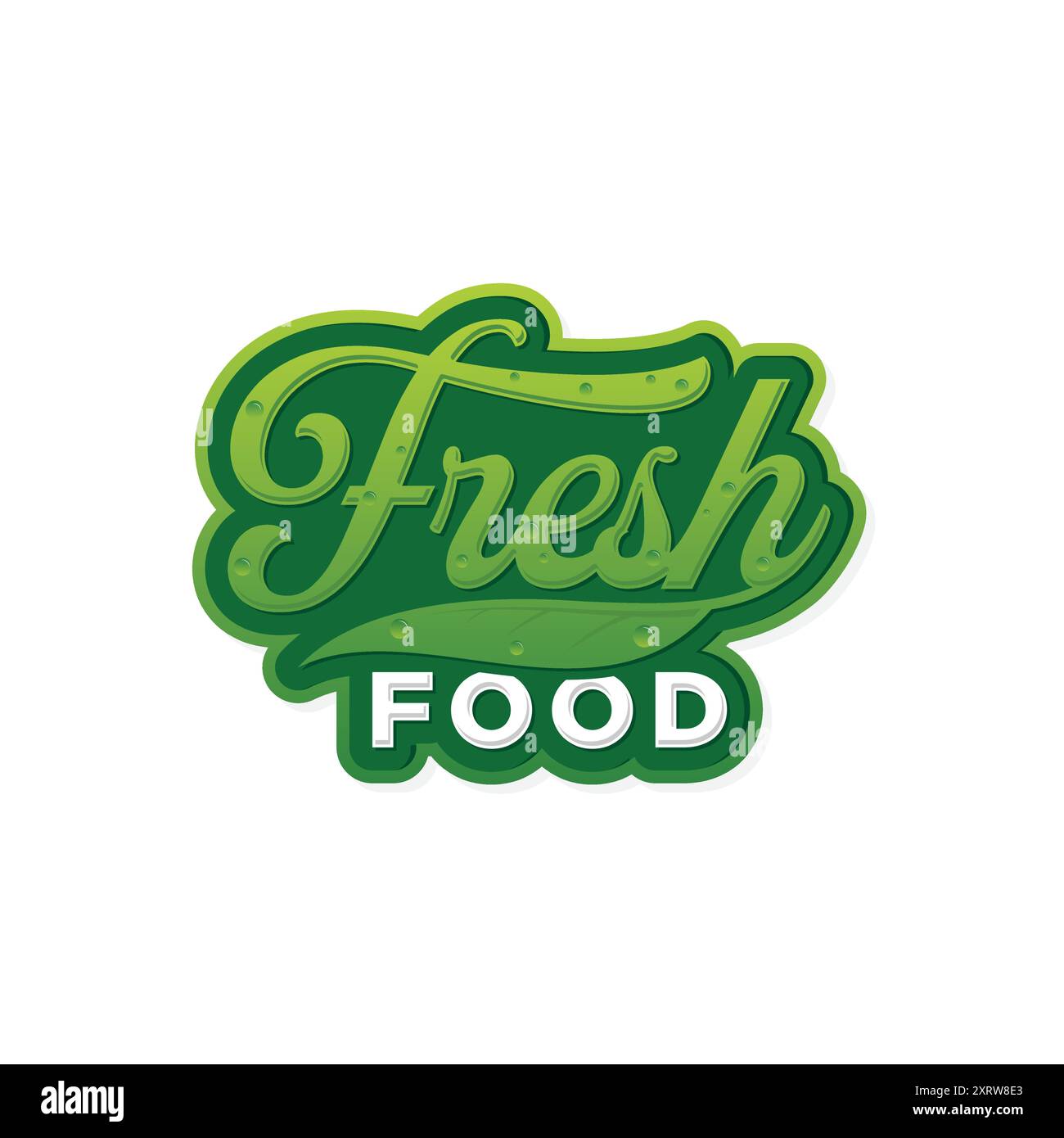 Fresh Food letter text typography for food industry. Vector template ...