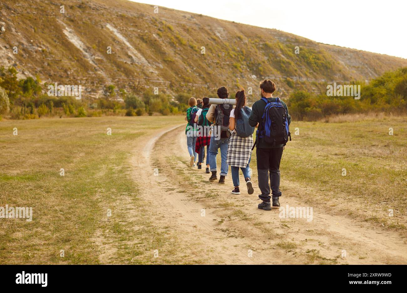 Hiking Friends Group Trip to the Mountains Stock Photo - Alamy