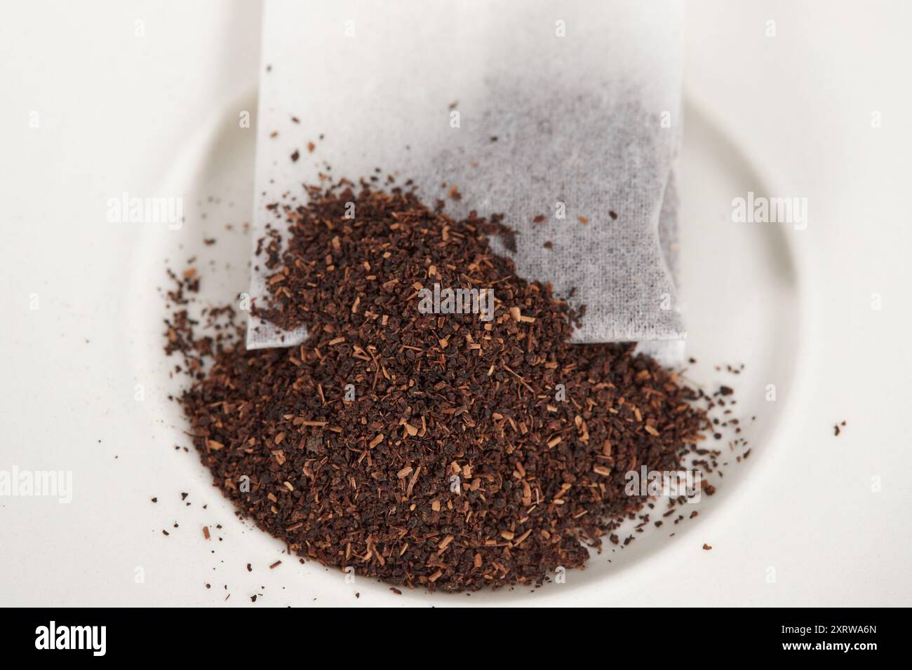 Teabag, black tea leaves in a teabag, full bodied and full flavored tea ...