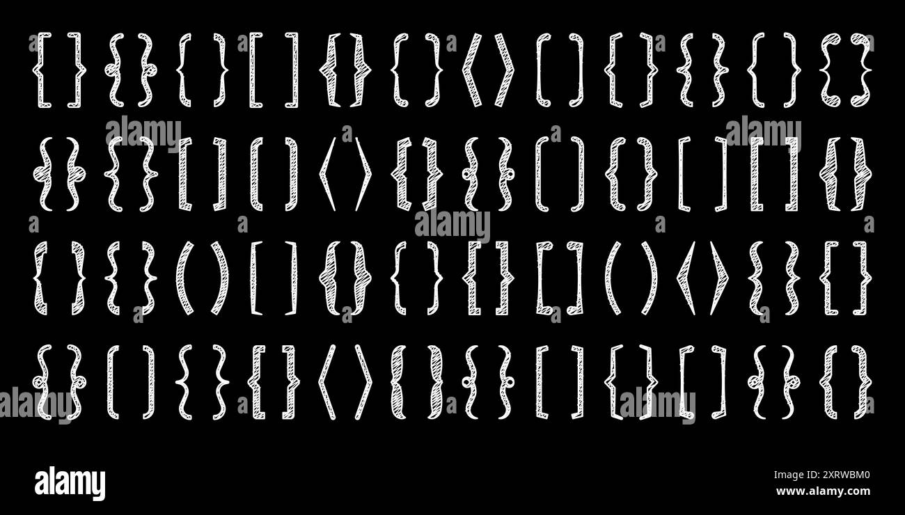 Shaded text brackets, black quotation box. Curly, square and corner ...