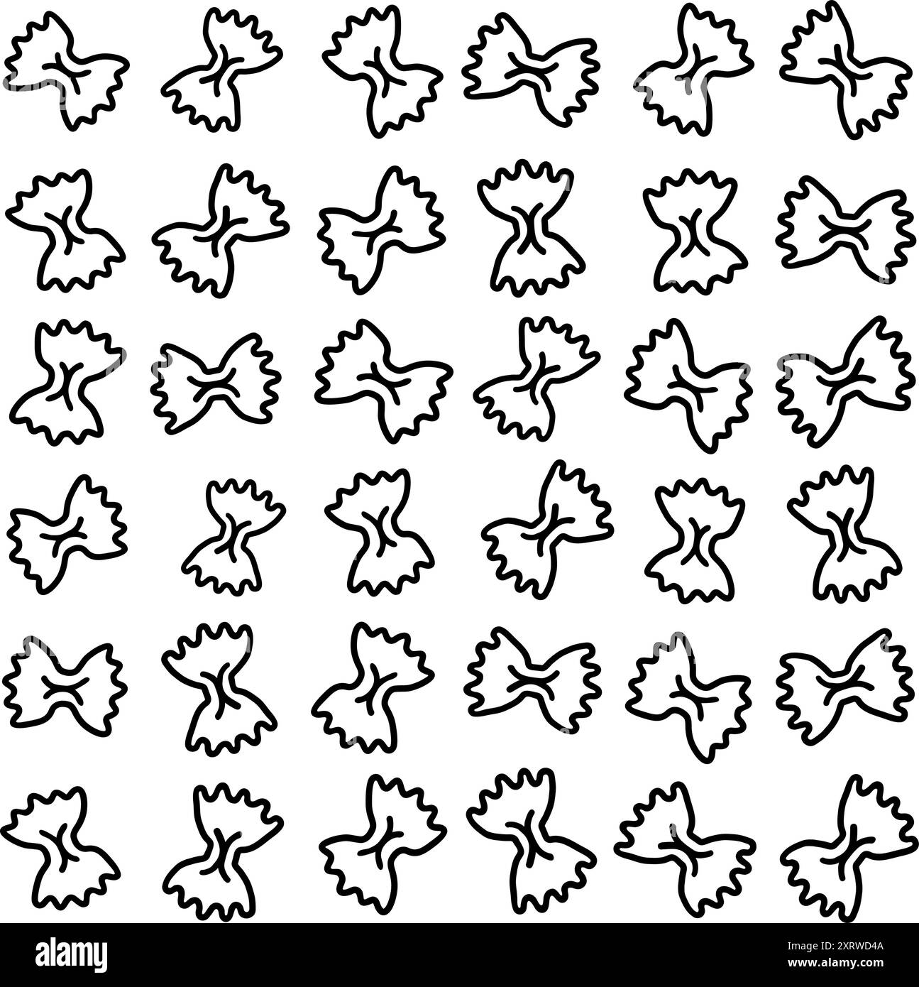 Seamless Bow Tie Pasta Infinity Pattern. A continuous, elegant design ...