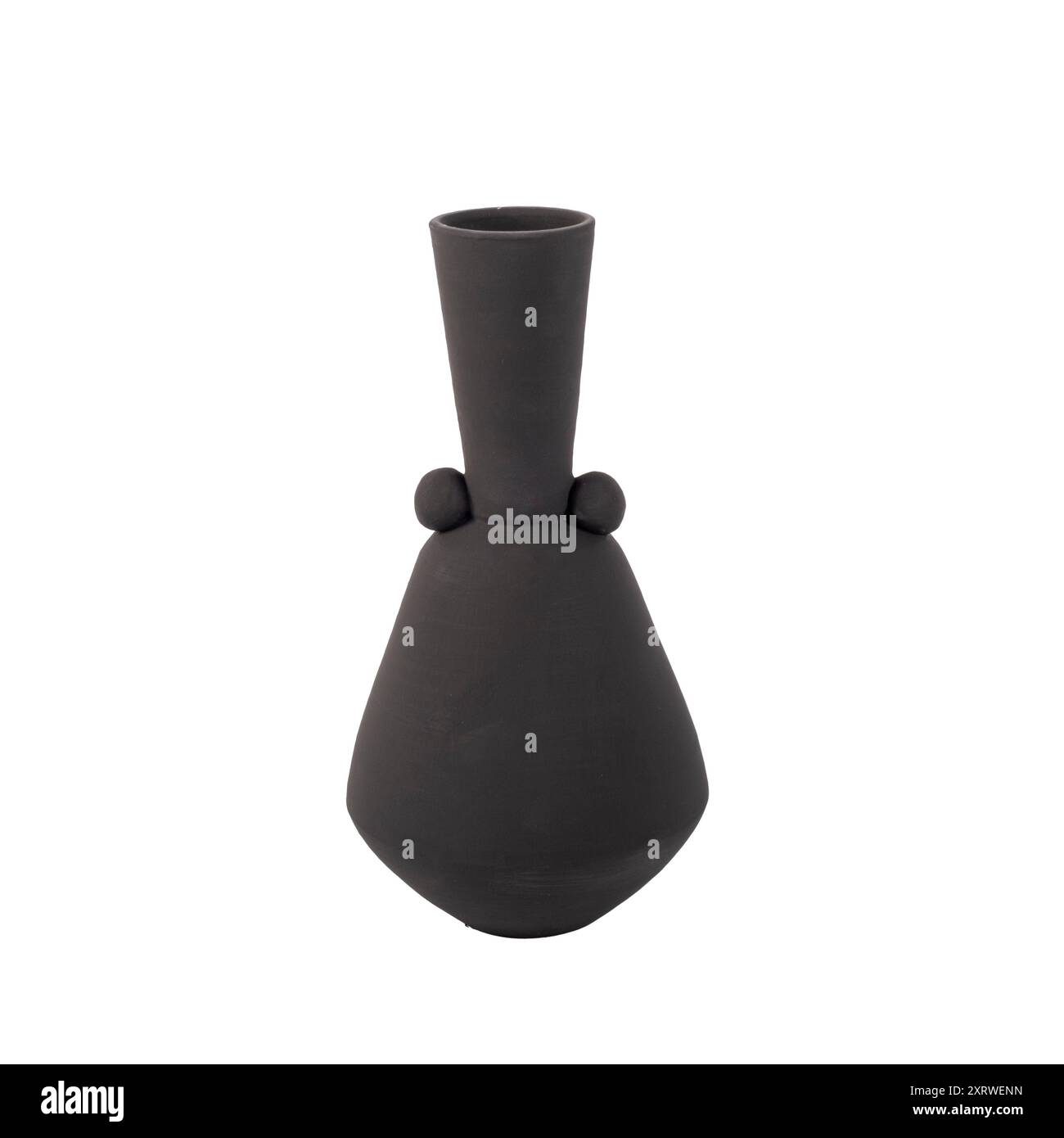 trendy design decorative ceramic black vase isolated on white ...