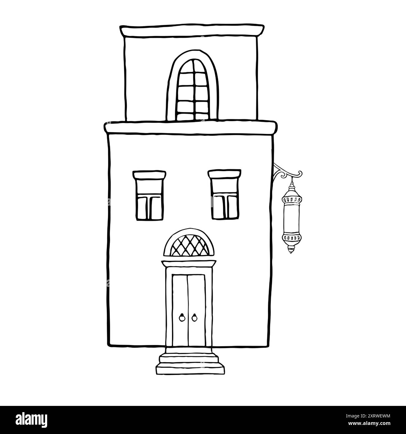 Old historic vintage house building lantern Stock Vector Images - Alamy