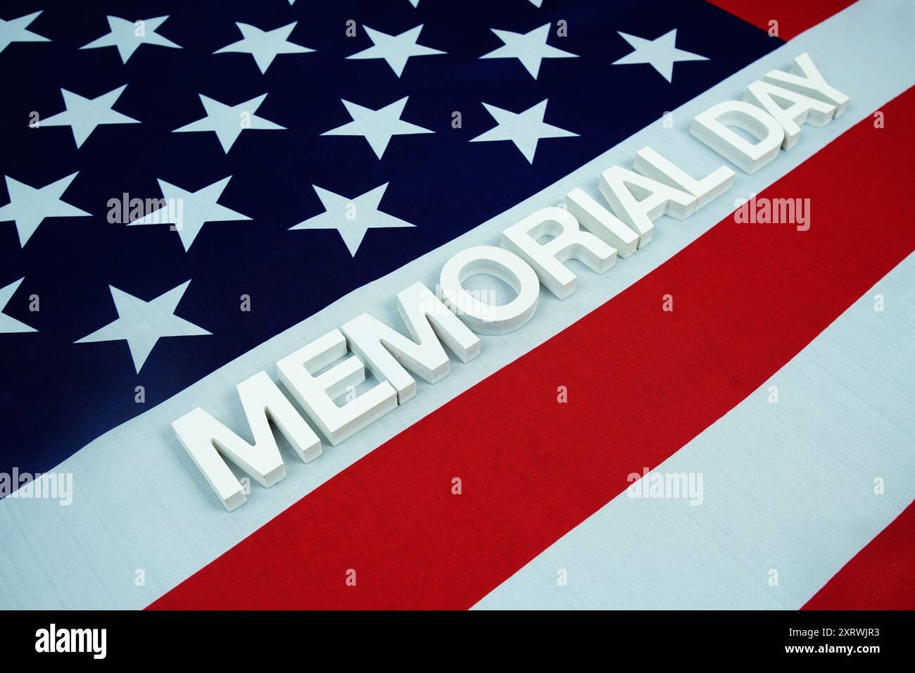 Happy Memorial Day alphabet letters with USA flag background Stock ...