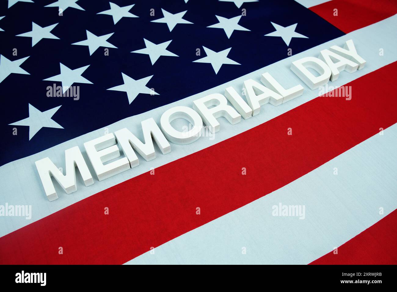 Happy Memorial Day alphabet letters with USA flag background Stock ...