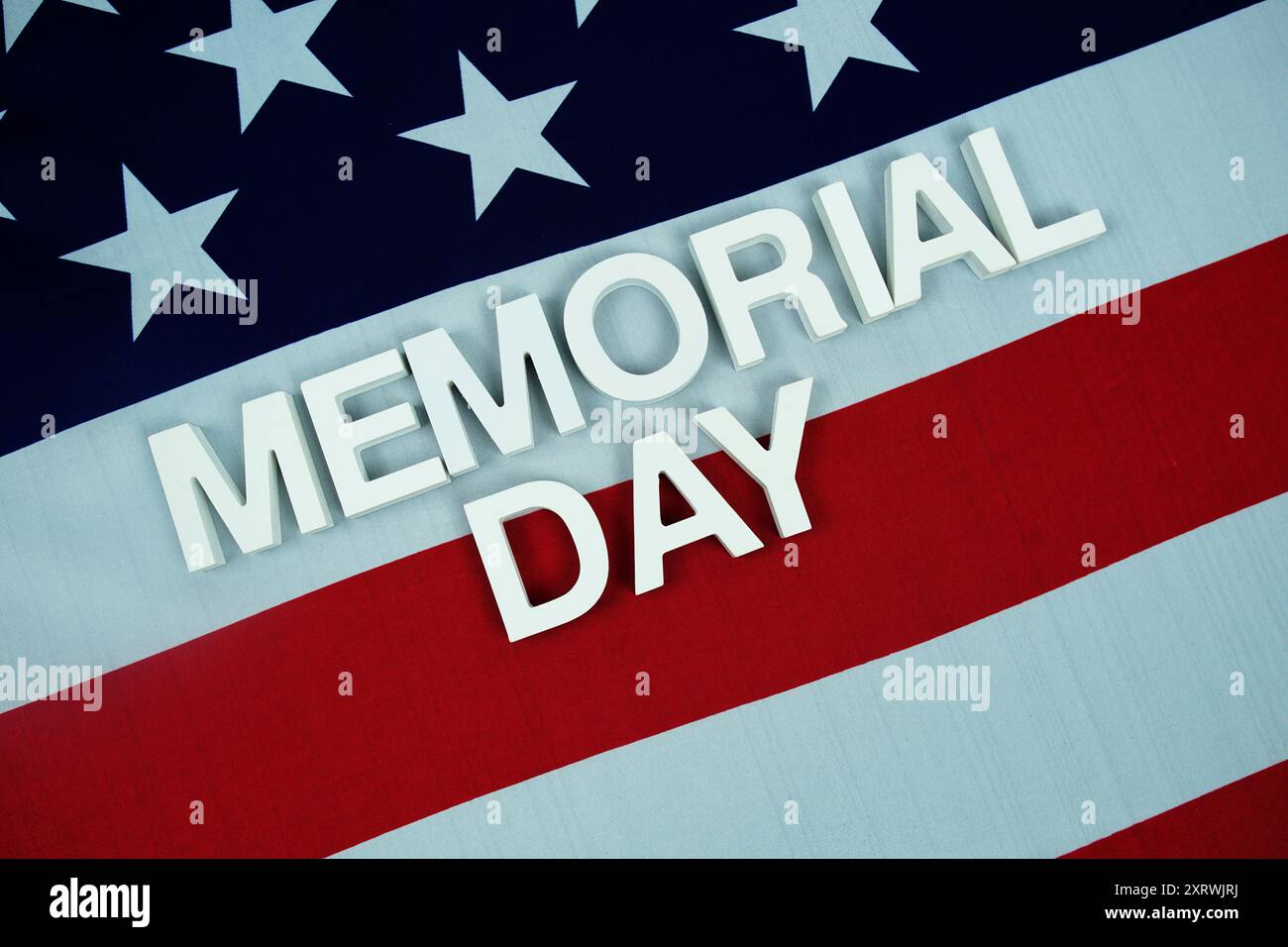 Happy Memorial Day alphabet letters with USA flag background Stock ...