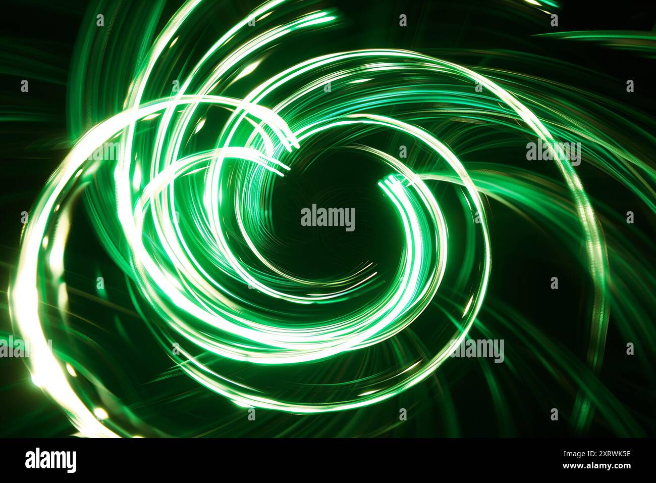 Green shiny spiral wave. Beautiful swirls, colorful vortex. Abstract ...