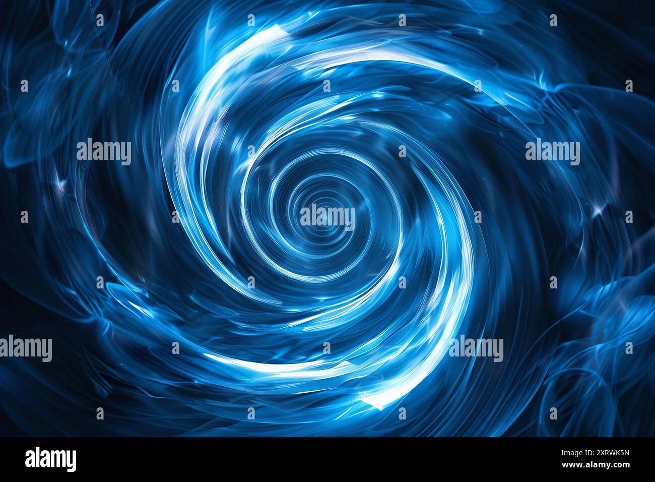 Blue shiny spiral wave. Beautiful swirls, colorful vortex. Abstract ...