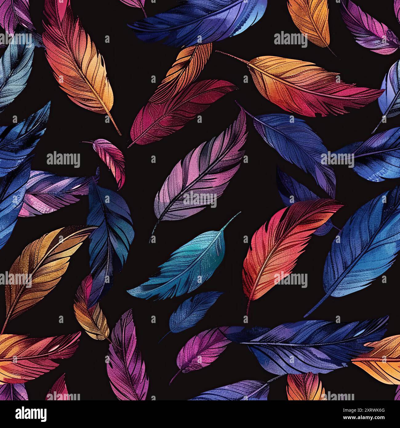 Beautiful colorful feather bird texture background. Seamless pattern ...