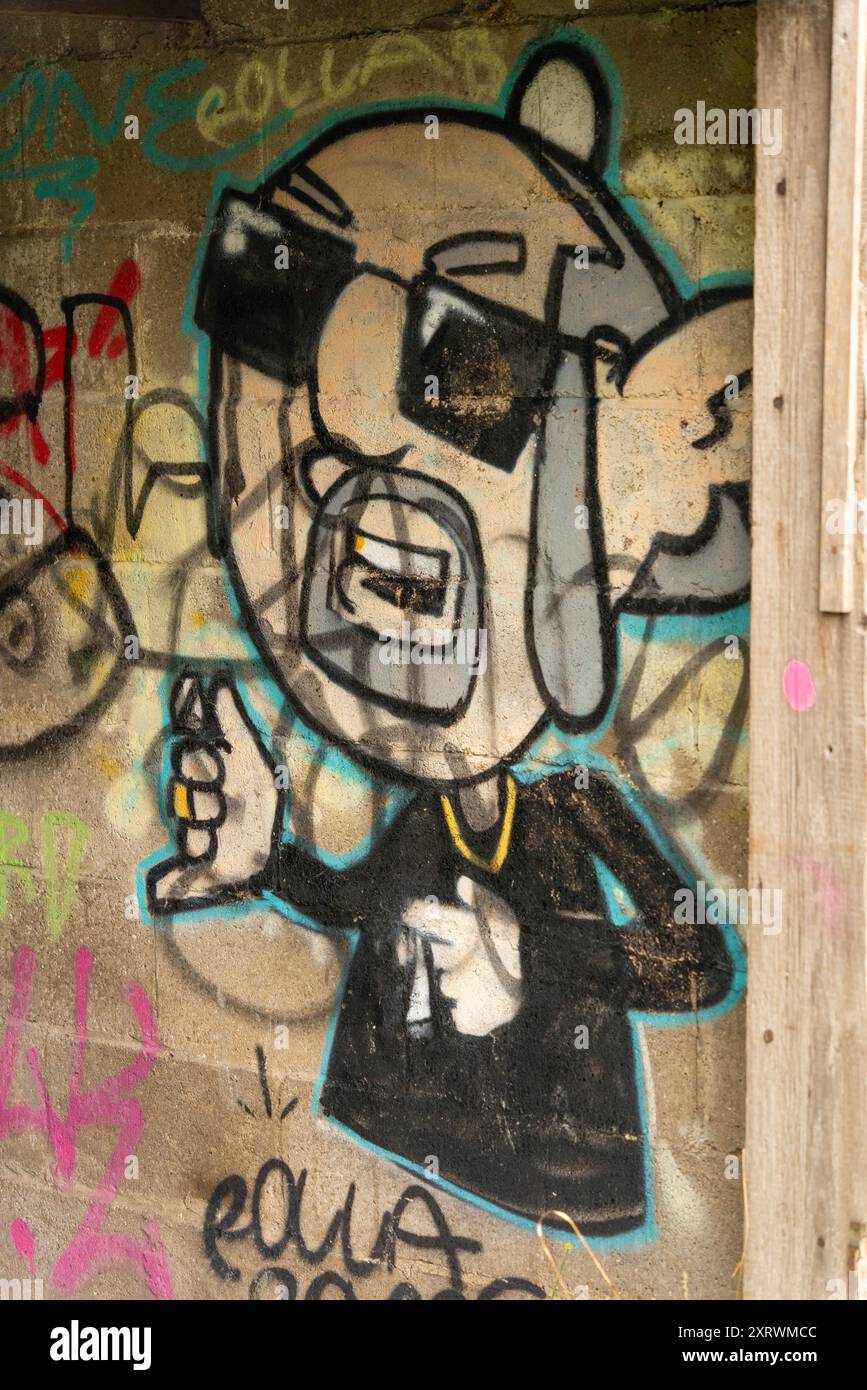 Graffiti, wall, Banksy, spray-paint, public space, colourful, satirical ...