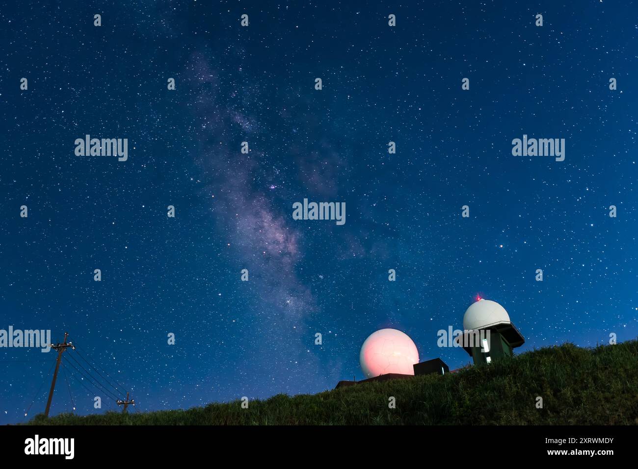 White meteorological radar station blinking hi-res stock photography ...