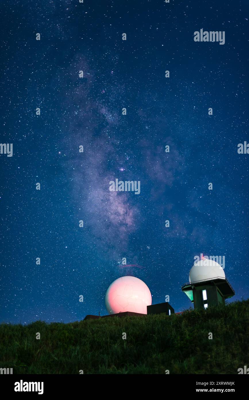 White meteorological radar station blinking hi-res stock photography ...