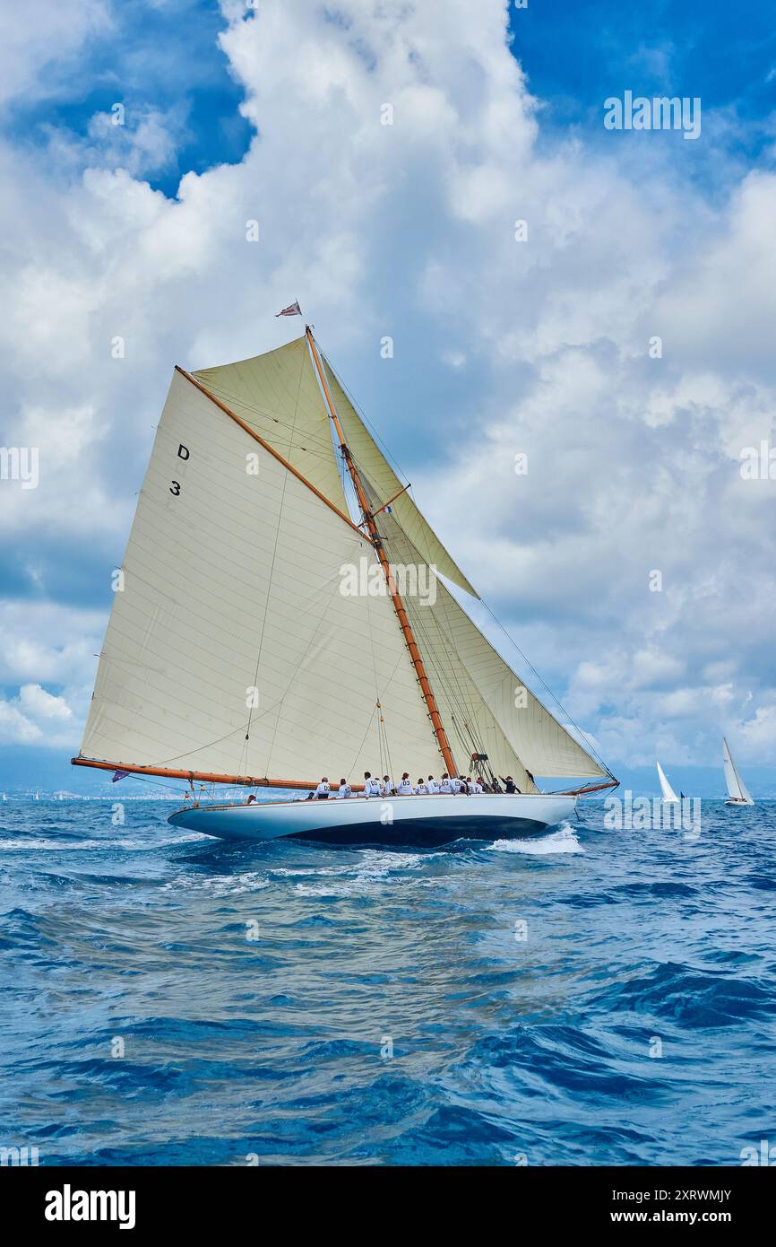 Classic yacht Tuiga at Les Voiles d'Antibes 2024 in Antibes on the ...