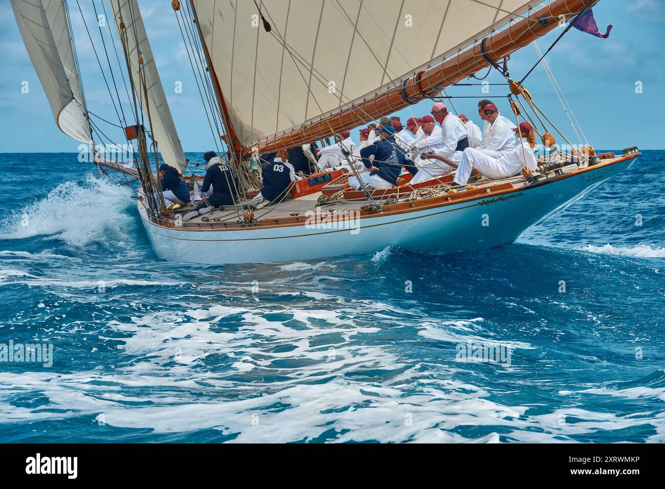 Classic yacht Tuiga at Les Voiles d'Antibes 2024 in Antibes on the ...
