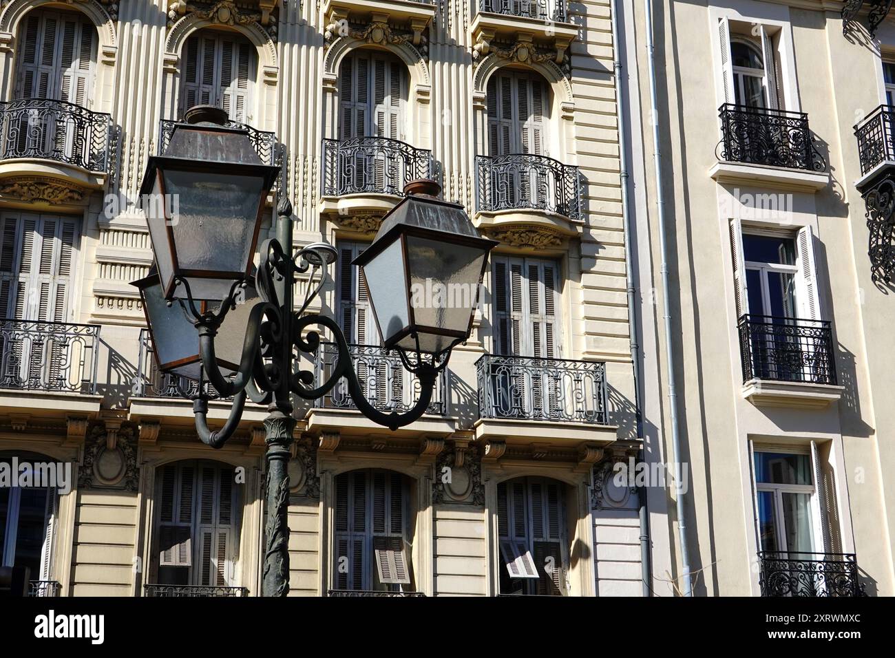 Streetlight against the outline of a typical architectural style ...