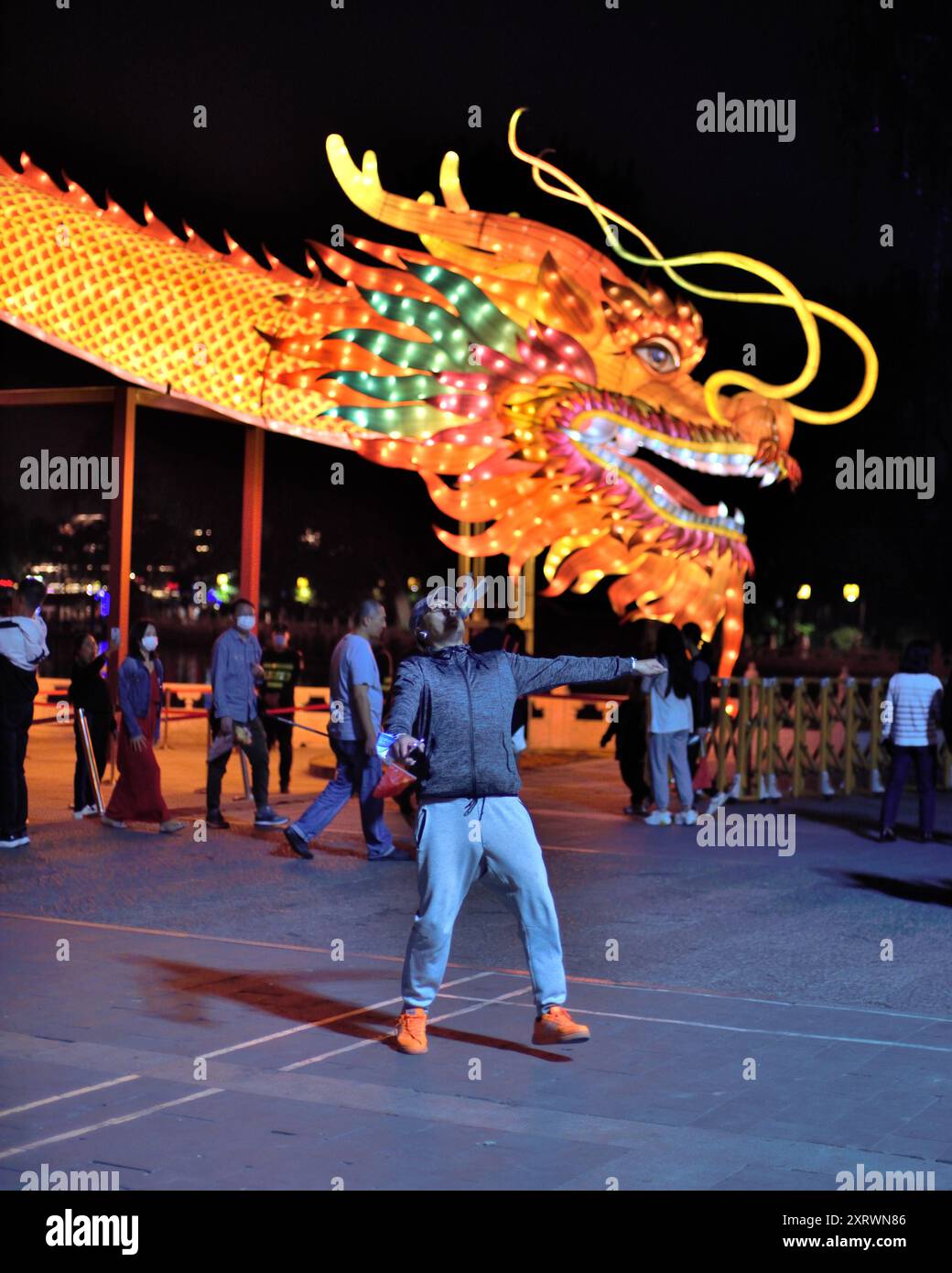 People playing Jianzi, traditional Chinese national sport in which ...