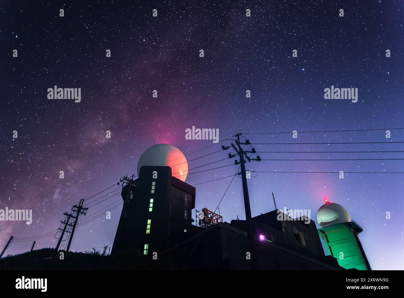 White meteorological radar station blinking hi-res stock photography ...