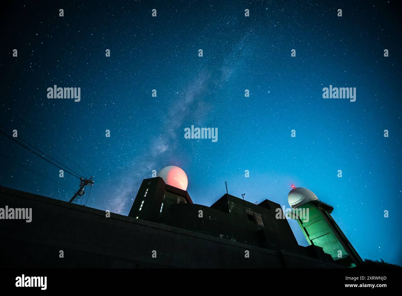 White meteorological radar station blinking hi-res stock photography ...