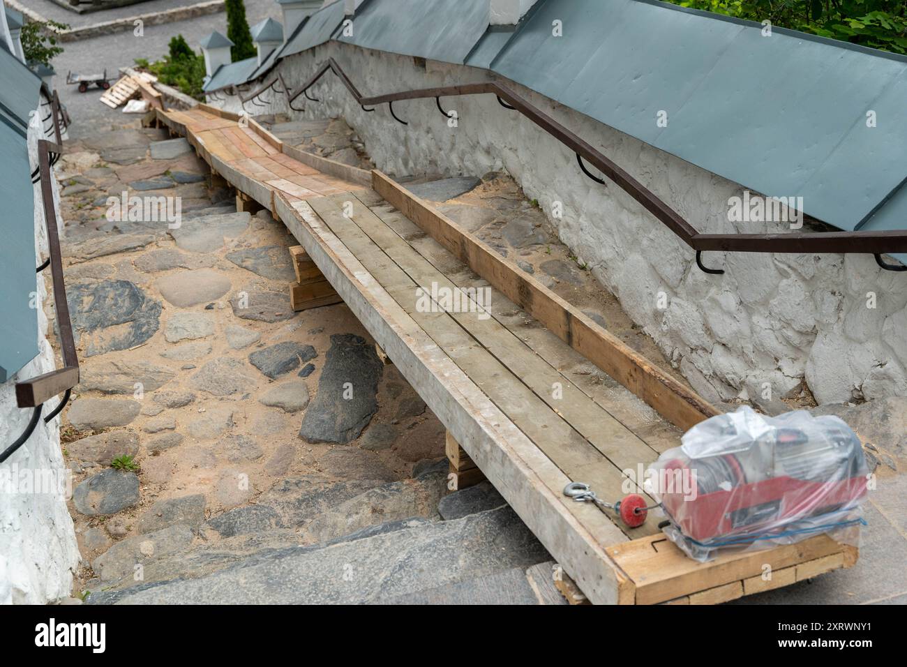 Construction of a wooden ramp with an electric winch to improve access ...
