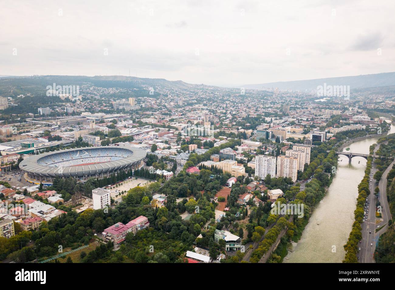 9th august, 2024 - Tbilisi, Georgia: aerial fly over view The Boris ...