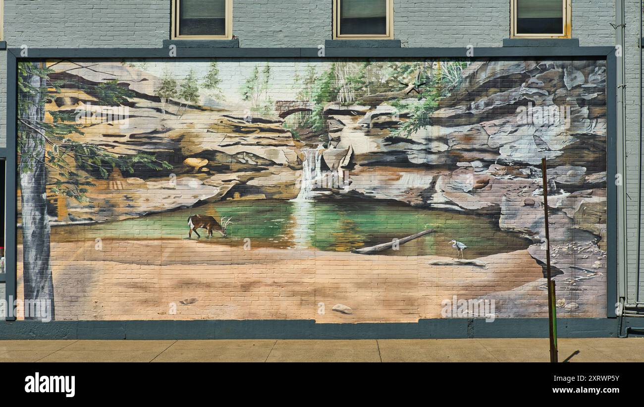 Art mural in downtown Logan Ohio, Hocking County , Hocking Hills, USA ...
