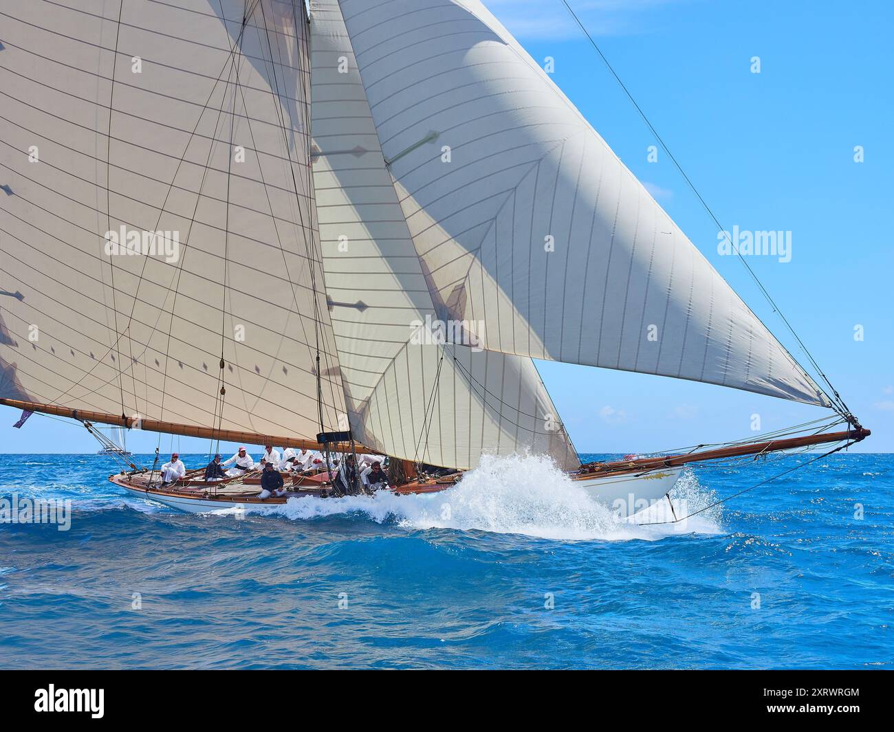 Classic yacht Tuiga at Les Voiles d'Antibes 2024 in Antibes on the ...