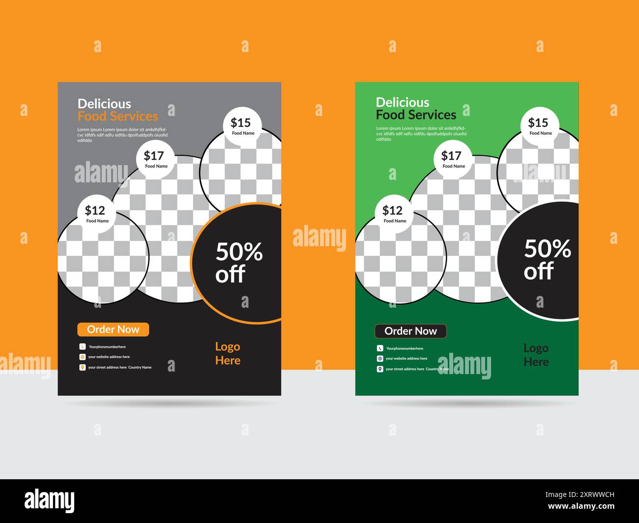 Editable Creative restaurant flyer design with delicious food menu ...