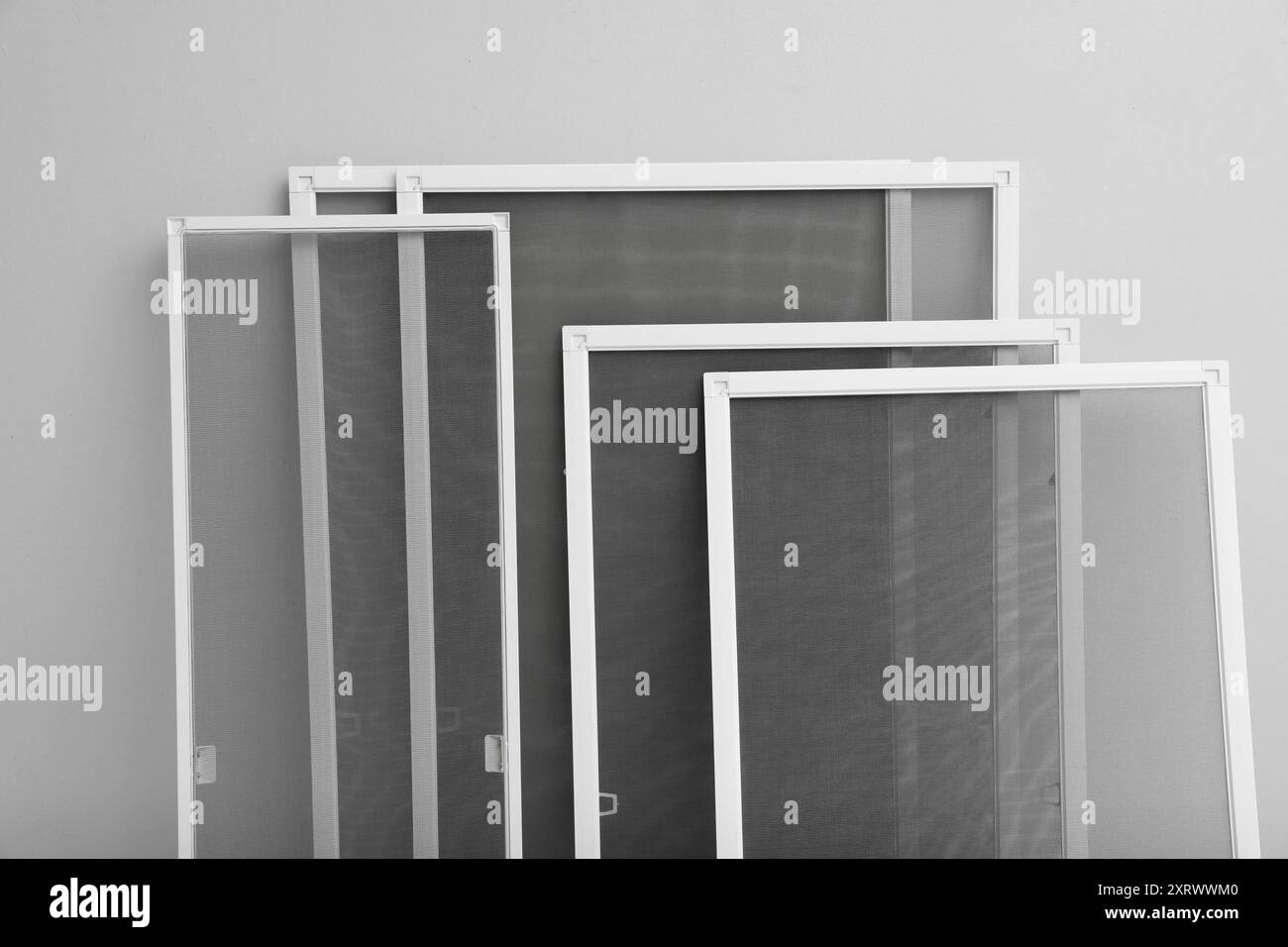 Set of window screens on light grey background Stock Photo - Alamy