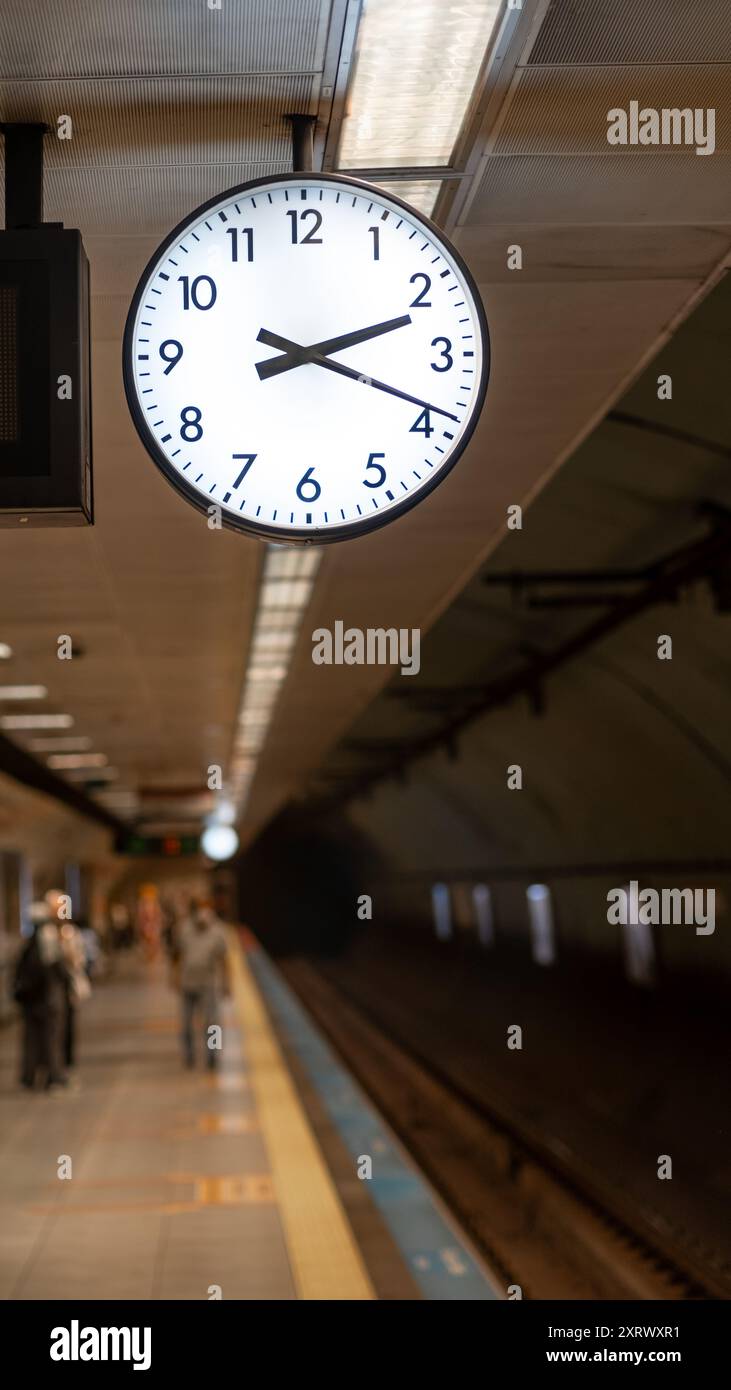 Round the clock in the subway subway station at train station for watch ...
