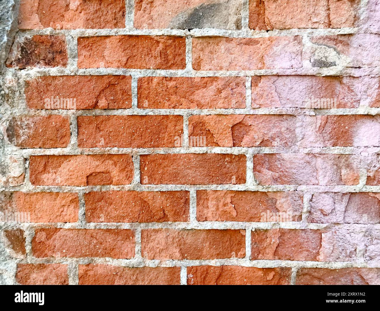 A brick wall with a white line in the middle, providing space for text ...